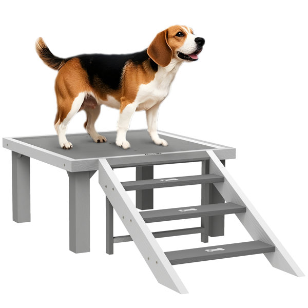 Pawhut Dog Training Platform, Wooden Dog Training Place Board with Ladder for Indoor or Outdoor ...